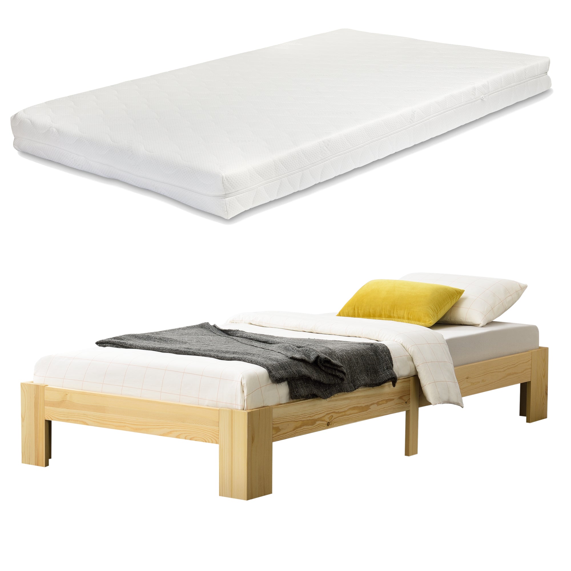 en.casa Holzbett Raisio – Komfort fürs Schlafzimmer | PremiumXL